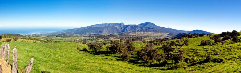 Reunion Island landscape stock image. Image of blue, plaine - 19709175