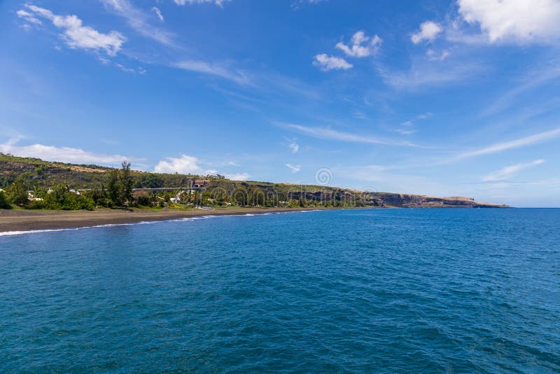 Saint-Paul Black Sand Beach Reunion Island Stock Photo - Image of ...