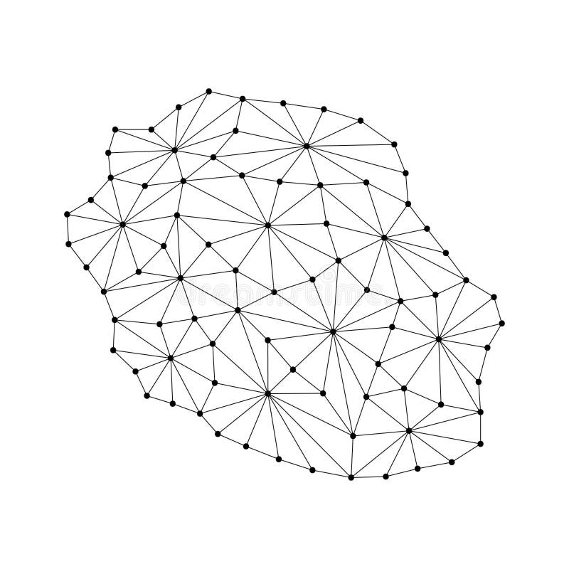 Reunion Map of Polygonal Mosaic Lines Network, Rays and Dots ...