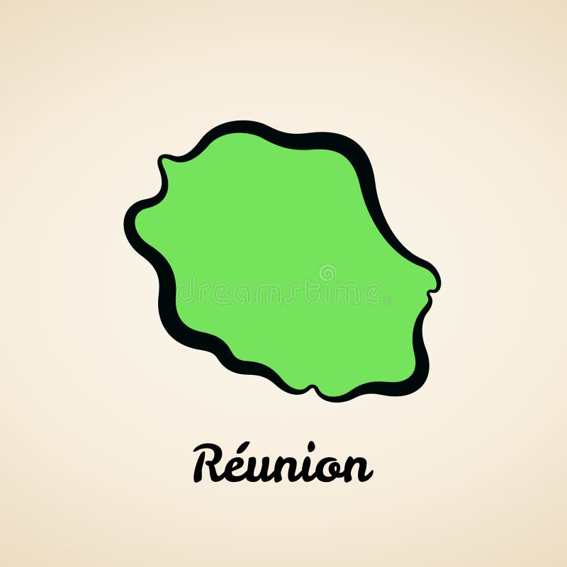 Reunion - Outline Map stock vector. Illustration of stripe - 286867971