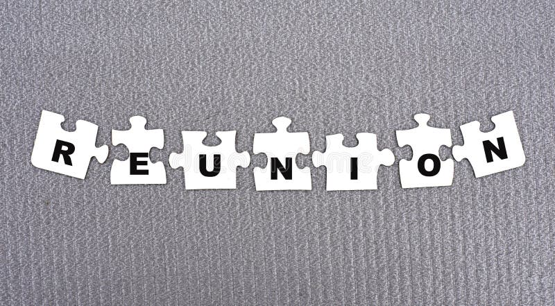 Reunion Word Made with Building Blocks, Concept Stock Photo - Image of ...