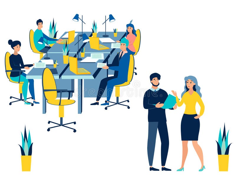Reunião Da Conferência De Trabalho Em Equipe Empresas Falando Isoladas