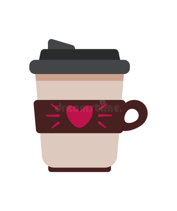 Reusable Coffee Cup with Handle Stock Vector - Illustration of ...