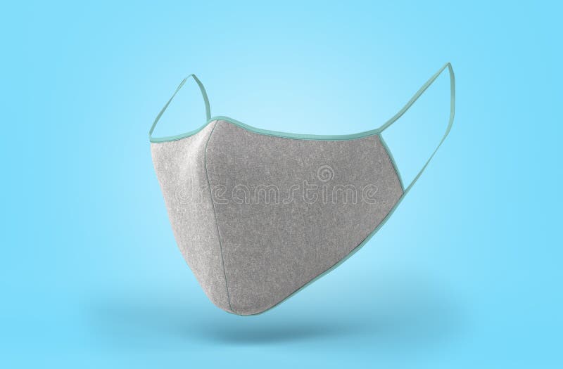 Reusable Grey Masks 3d Render Image on Blue Gradient Stock Illustration ...