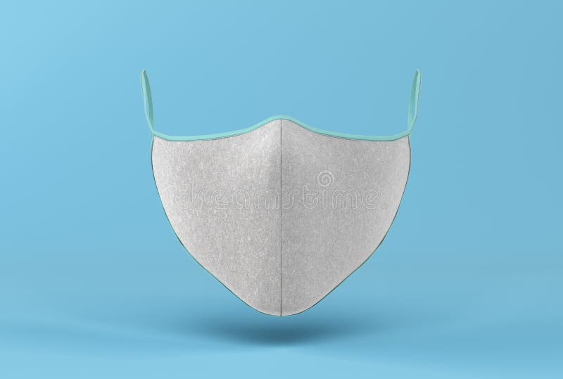 Reusable Grey Masks 3d Render Image on Blue Gradient Stock Illustration ...