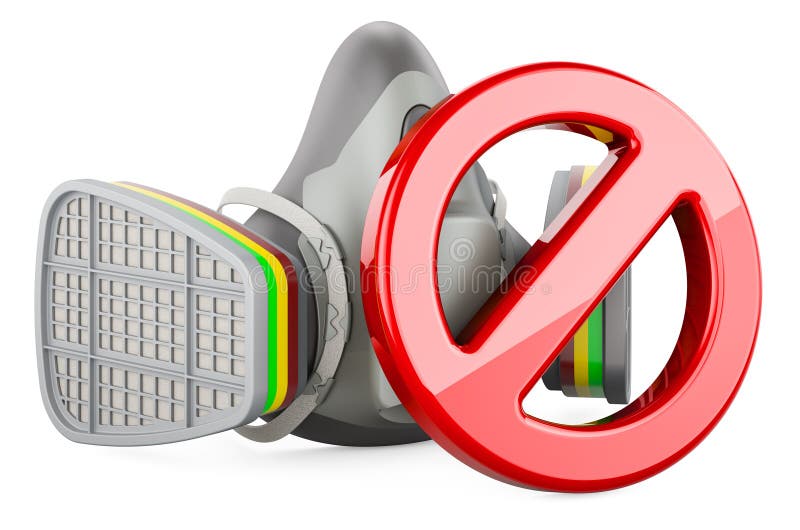 Reusable Half Face Cover with Forbidden Symbol, 3D Rendering Stock ...