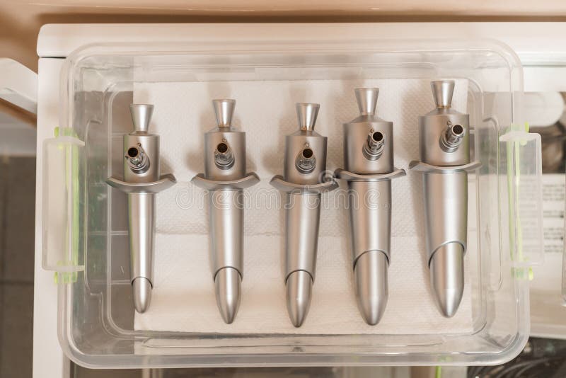 Anoscopes with Ring Lights in the Hands of a Doctor. Reusable ...