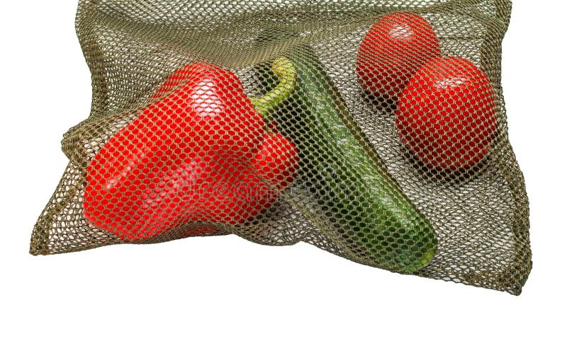 Reusable Mesh Bag with Vegetables Stock Photo - Image of produce ...
