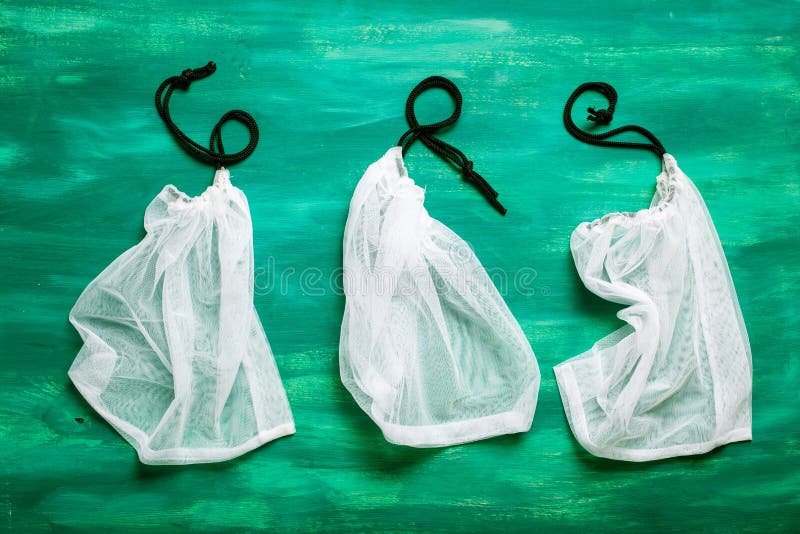 Reusable Mesh Nylon Bag, Plastic Free Zero Waste Concept Stock Photo ...