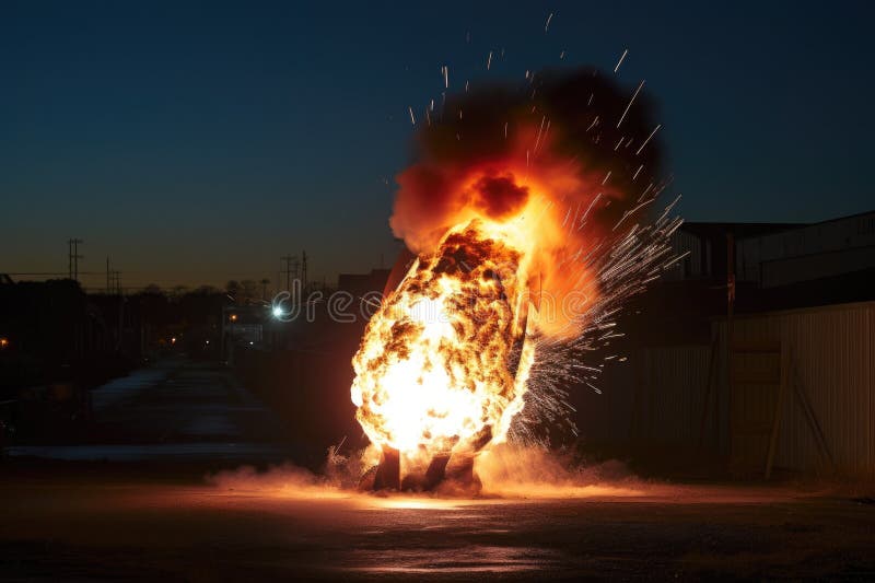 Reusable Rocket Thruster Test Fire at Night Stock Photo - Image of ...