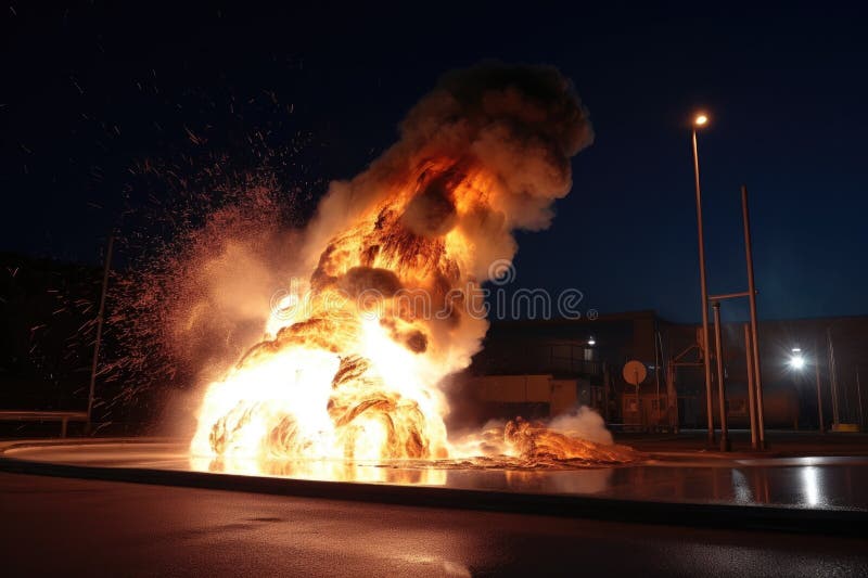Reusable Rocket Thruster Test Fire at Night Stock Image - Image of ...