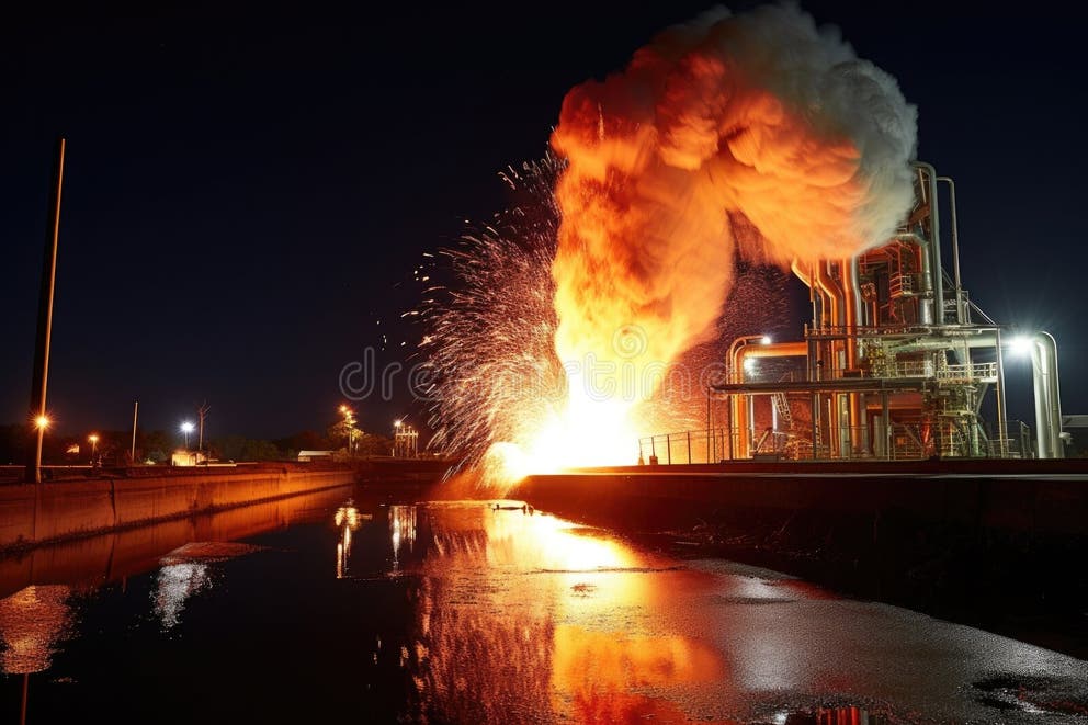 Reusable Rocket Thruster Test Fire at Night Stock Illustration ...