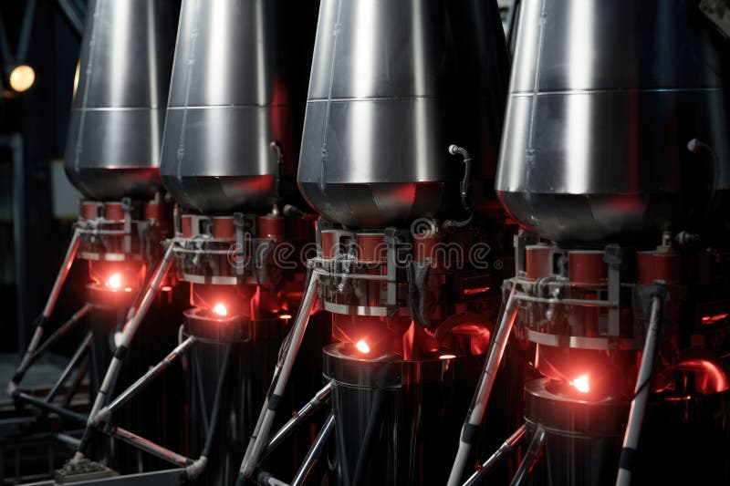 Reusable Rockets Propulsion System and Fuel Tanks Close-up Stock ...