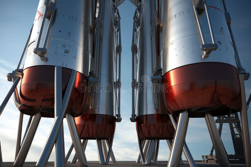 Reusable Rockets Propulsion System and Fuel Tanks Close-up Stock Photo ...