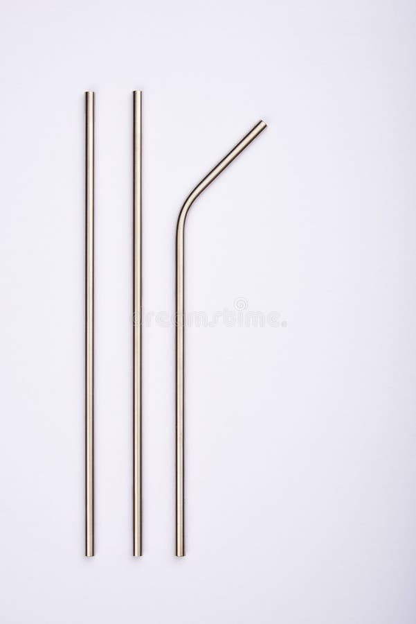 Reusable Stainless Steel Straws Stock Image - Image of silver, zero ...