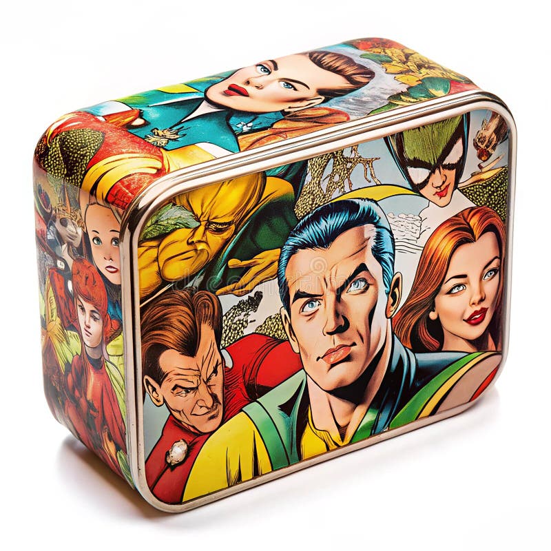 Reusable Tin Box for Chocolates with Retro Comic Book Theme Stock ...