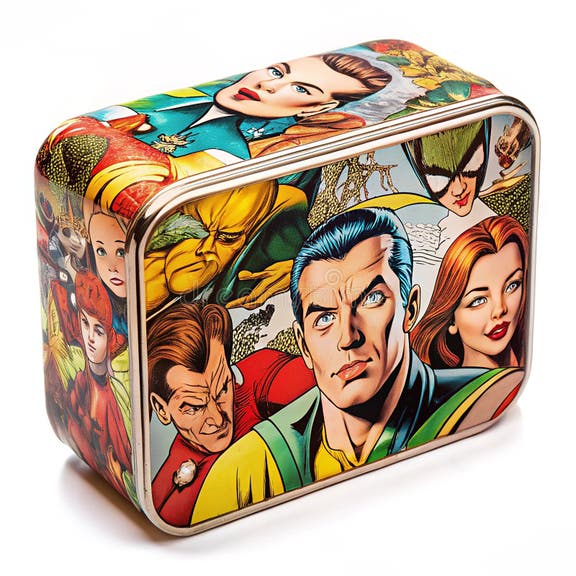 Reusable Tin Box for Chocolates with Retro Comic Book Theme Stock ...
