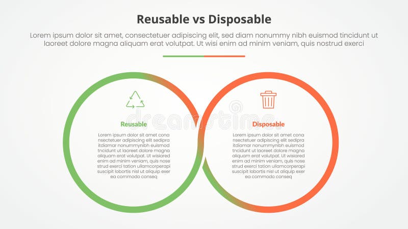 Reusable Vs Disposable Comparison Opposite Infographic Concept for ...