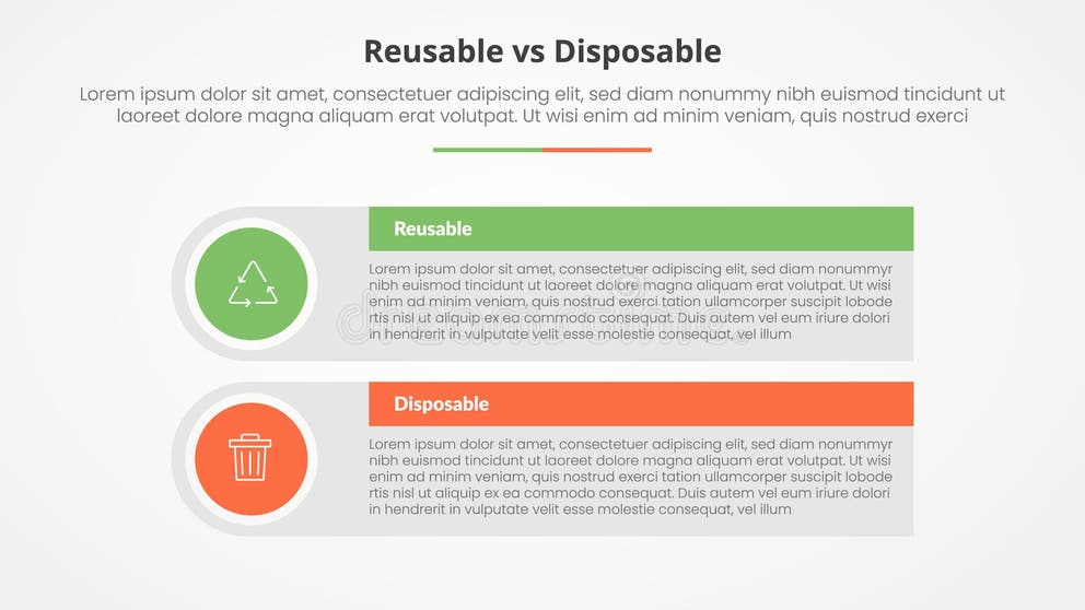 Reusable Vs Disposable Comparison Opposite Infographic Concept for ...