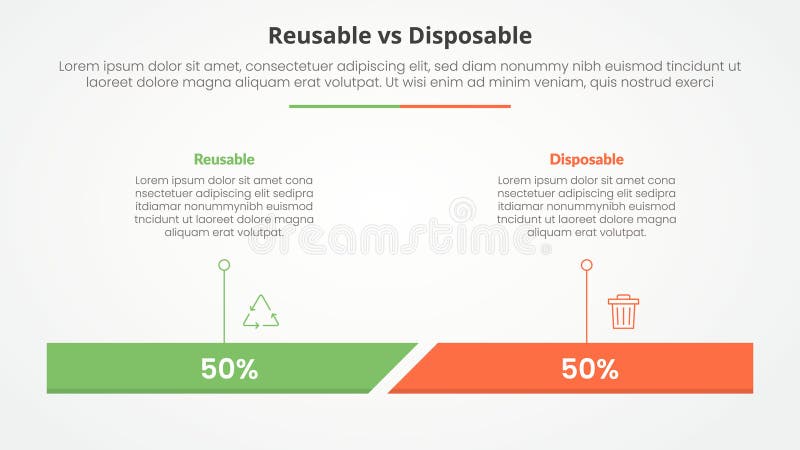 Reusable Vs Disposable Comparison Opposite Infographic Concept for ...