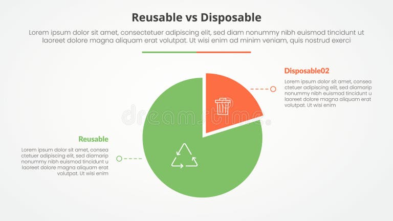 Reusable Vs Disposable Comparison Opposite Infographic Concept for ...