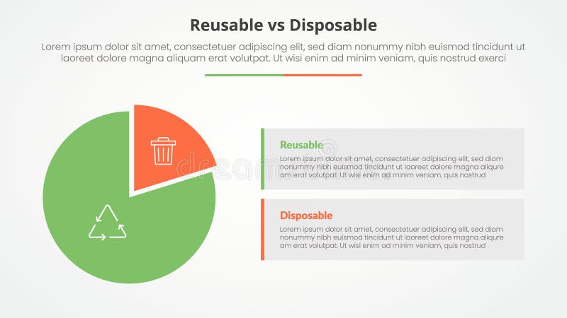 Reusable Vs Disposable Comparison Opposite Infographic Concept for ...