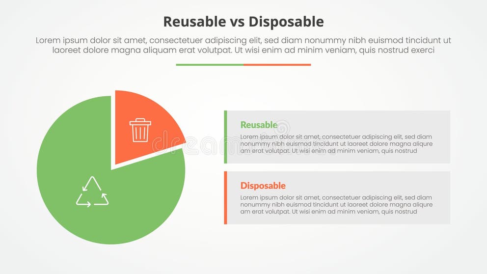 Reusable Vs Disposable Comparison Opposite Infographic Concept for ...