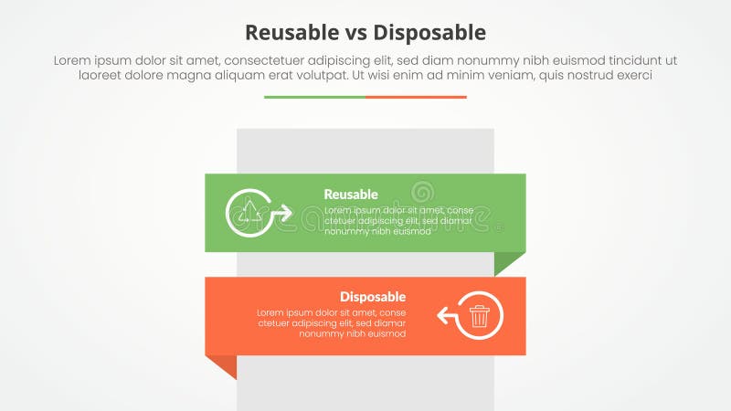 Reusable Vs Disposable Comparison Opposite Infographic Concept for ...