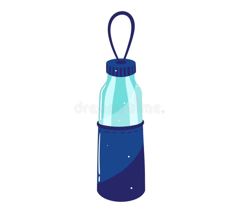 Reusable Water Bottle with Blue Cap and Convenient Loop for Carrying ...