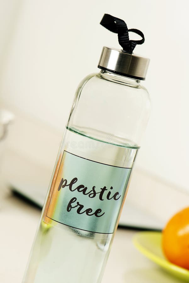 Reusable Water Bottle with the Text Plastic Free Stock Photo - Image of ...