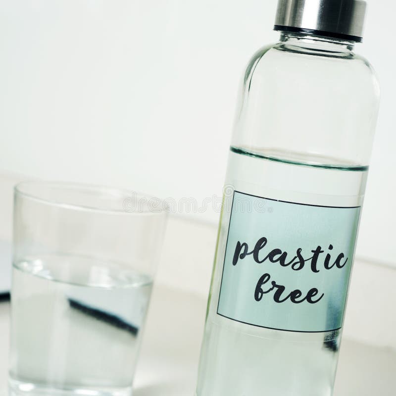 Reusable Water Bottle with the Text Plastic Free Stock Image - Image of ...