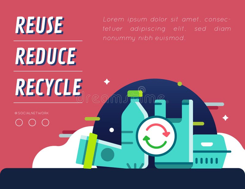 Reuse Reduce Recycle Campaign Graphic Content Layout Stock Vector ...