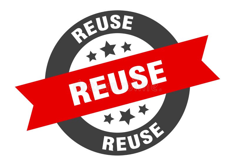 Reuse Sign with Green Rotate Arrows in Linear Style Isolated on White ...