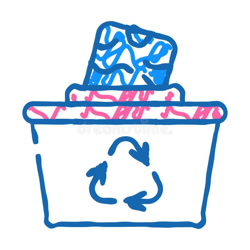 Reuse Solid Waste Icon Doodle Illustration Stock Vector - Illustration ...