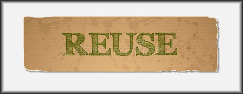 Reuse Text on Blank Grunge Recycled Paper Stock Vector - Illustration ...