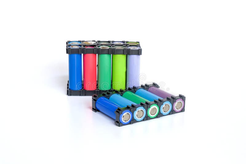 Reused Li Ion 18650 Battery Pack in Holder Stock Image - Image of power ...