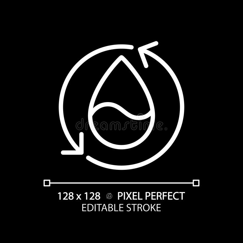 Reusing Water White Linear Icon for Dark Theme Stock Vector ...