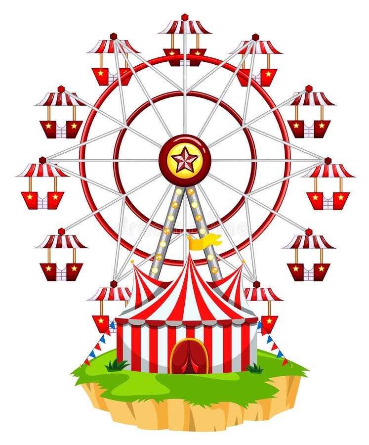 Reuzenrad op eiland vector illustratie. Illustration of achtergrond ...