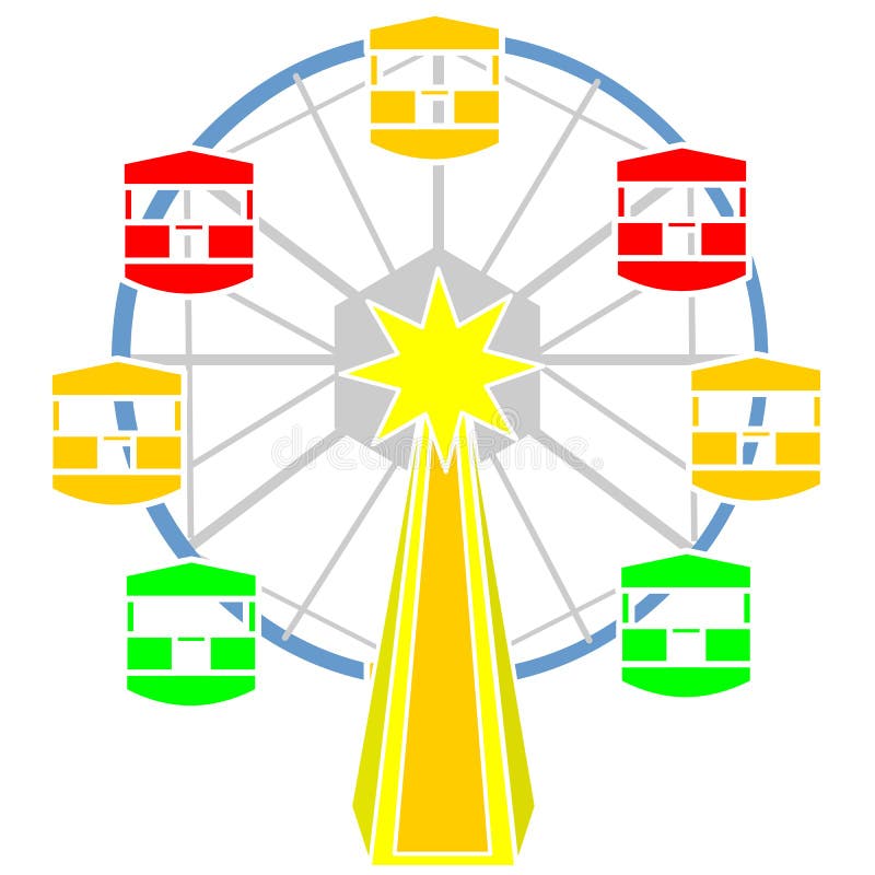 Vectorillustratie Van Reuzenrad En Palm Vector Illustratie ...