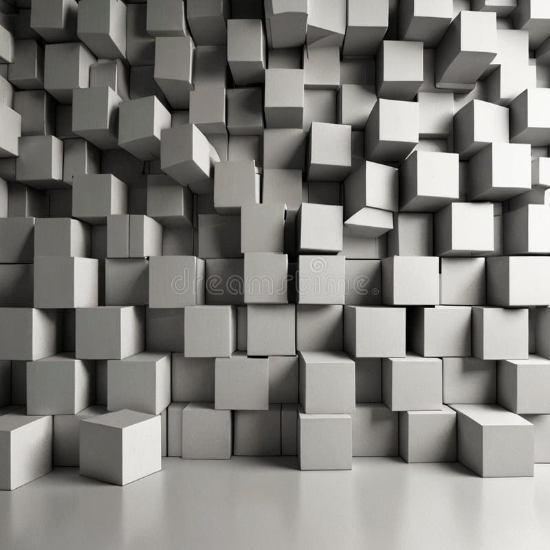 White Cube Boxes Block Wallpaper for a Unique Look with Ample Copy ...