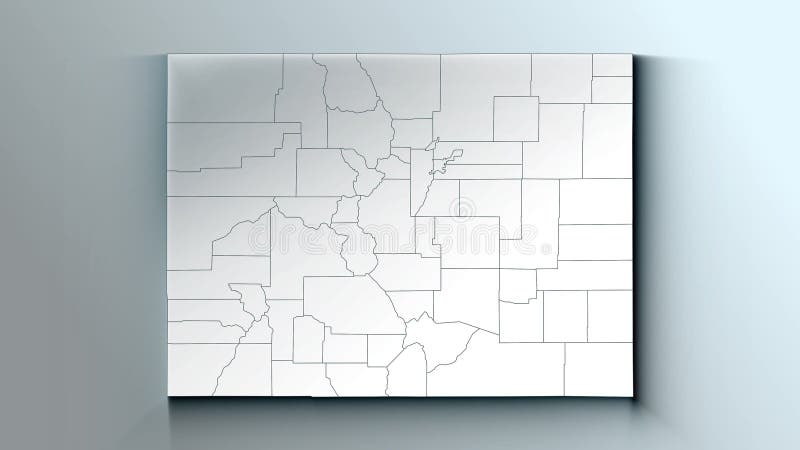 Modern Dynamic White Map of Colorado with Counties Stock Video - Video ...