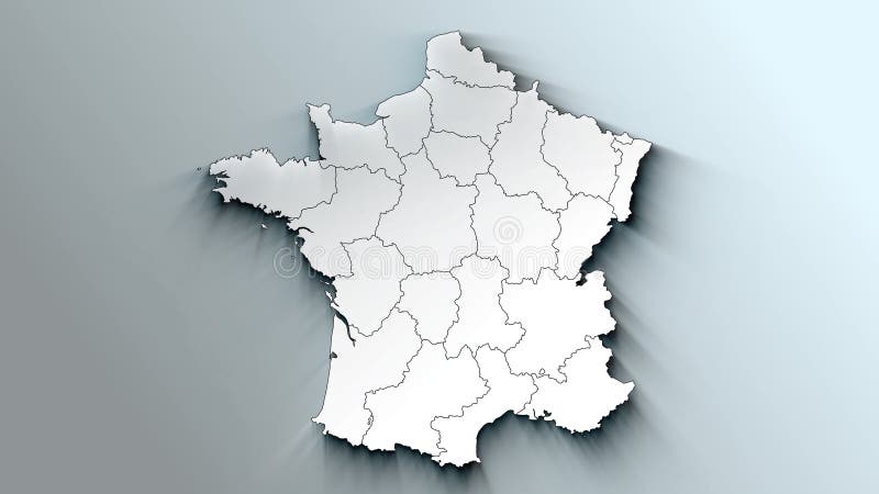 Modern White Map of France with Regions Stock Video - Video of land ...
