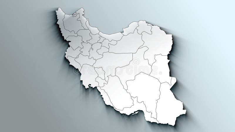 Modern White Map of Iran with Provinces Stock Video - Video of country ...