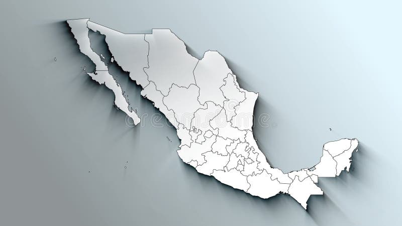 Modern White Map of Mexico with States Stock Video - Video of animation ...
