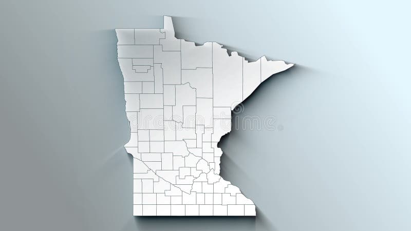 Modern White Map of Minnesota with Counties Stock Video - Video of ...