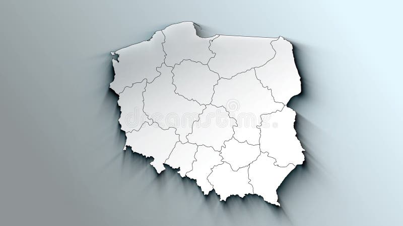 Modern White Map of Poland with Provinces Stock Footage - Video of ...