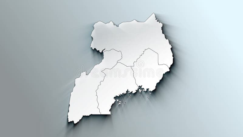 Modern White Map of Uganda with Regions Stock Video - Video of graphic ...