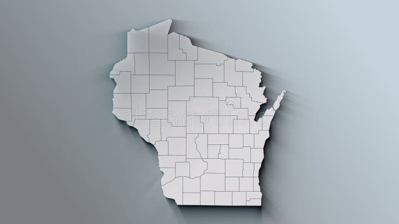 Modern Dynamic White Map of Wisconsin with Counties Stock Footage ...