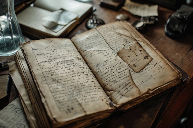 A Close-up of a Detective S Worn Notebook Stock Photo - Image of ...