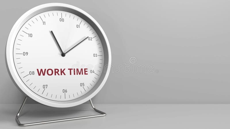 Revealing WORK TIME Text on the Clock Face. Conceptual 3D Rendering ...